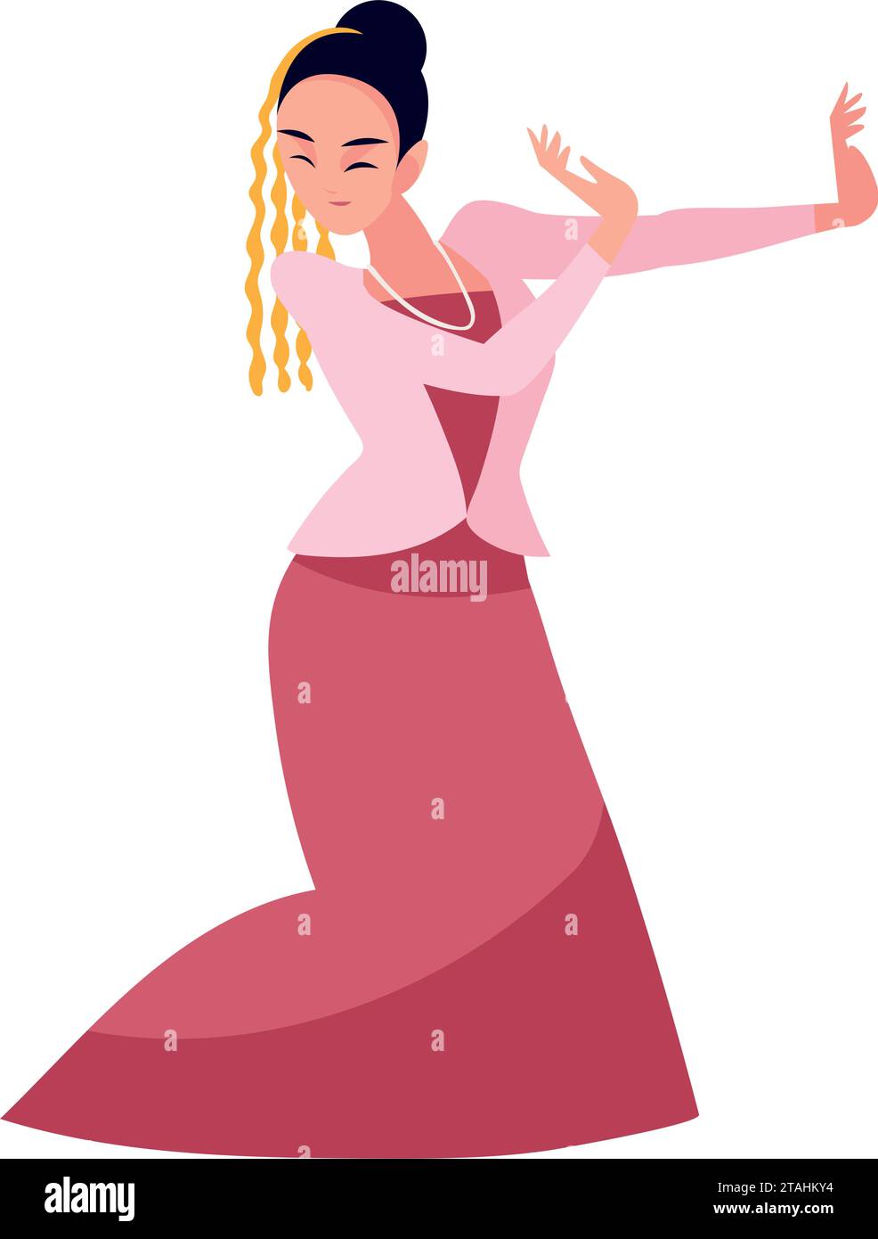 Beautiful young woman dances Stock Vector Images - Alamy