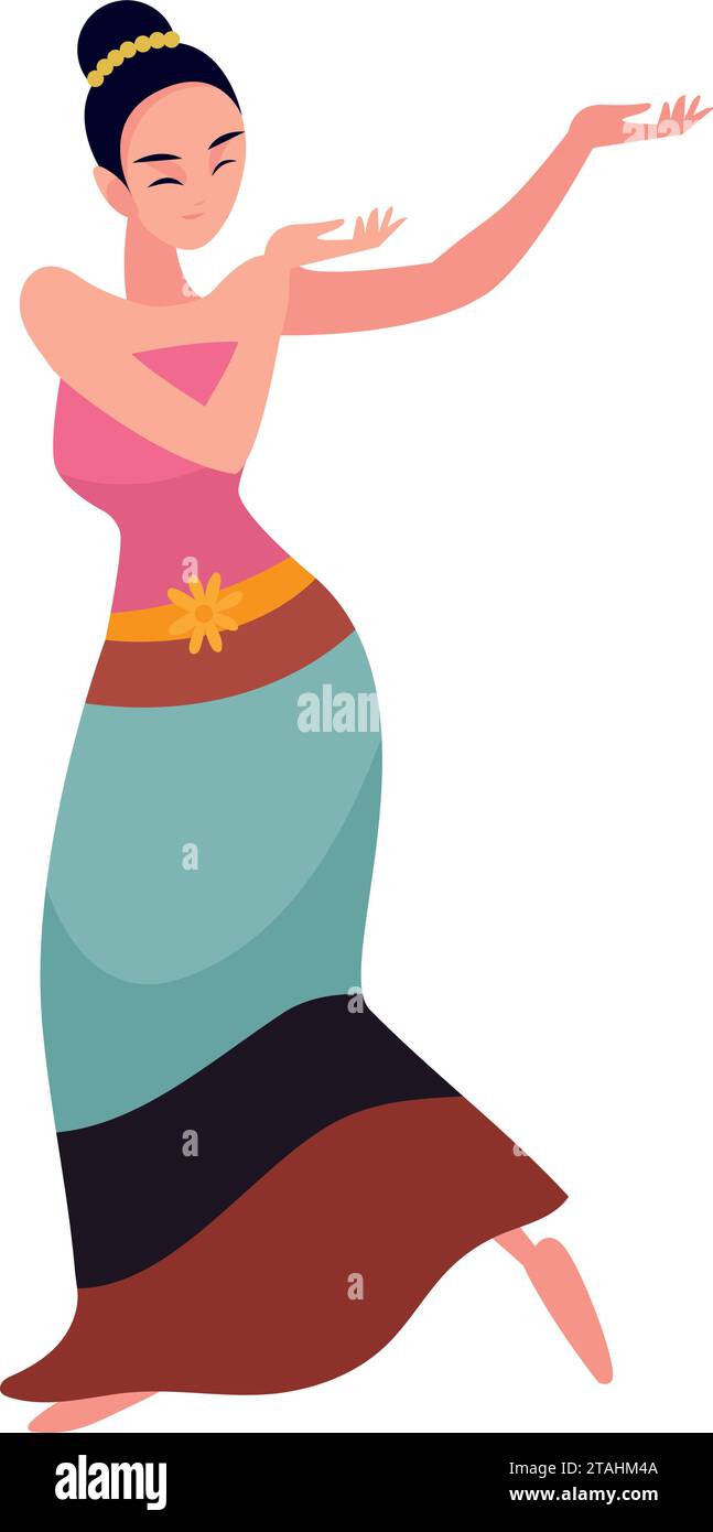 myanmar woman dances music isolated Stock Vector Image & Art - Alamy