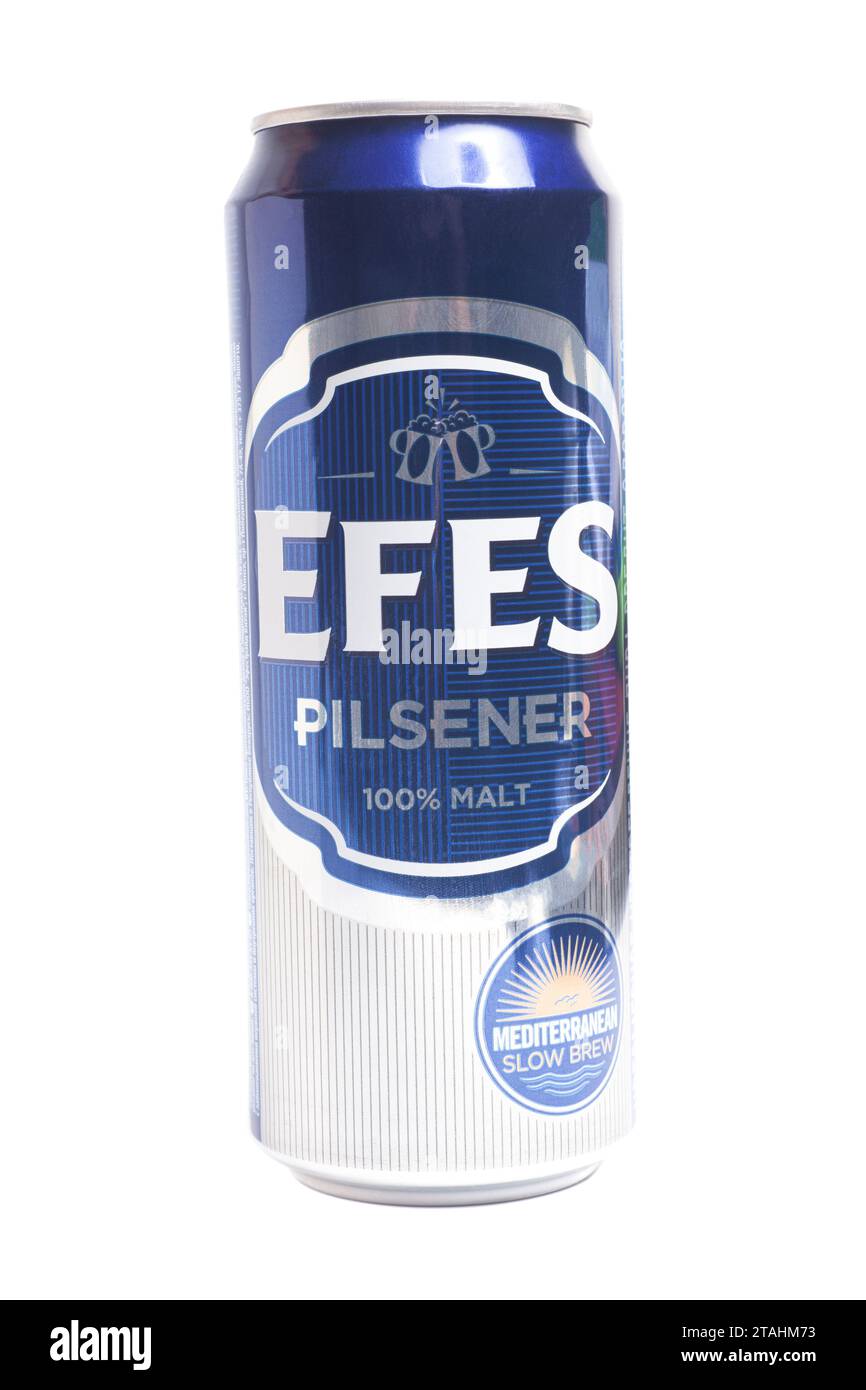Moscow, Russia, November 30, 2023: Can of Efes Pilsener Beer Stock ...