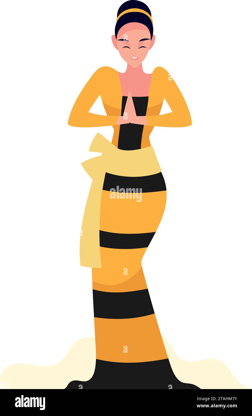 myanmar woman dances music in costume Stock Vector Image & Art - Alamy