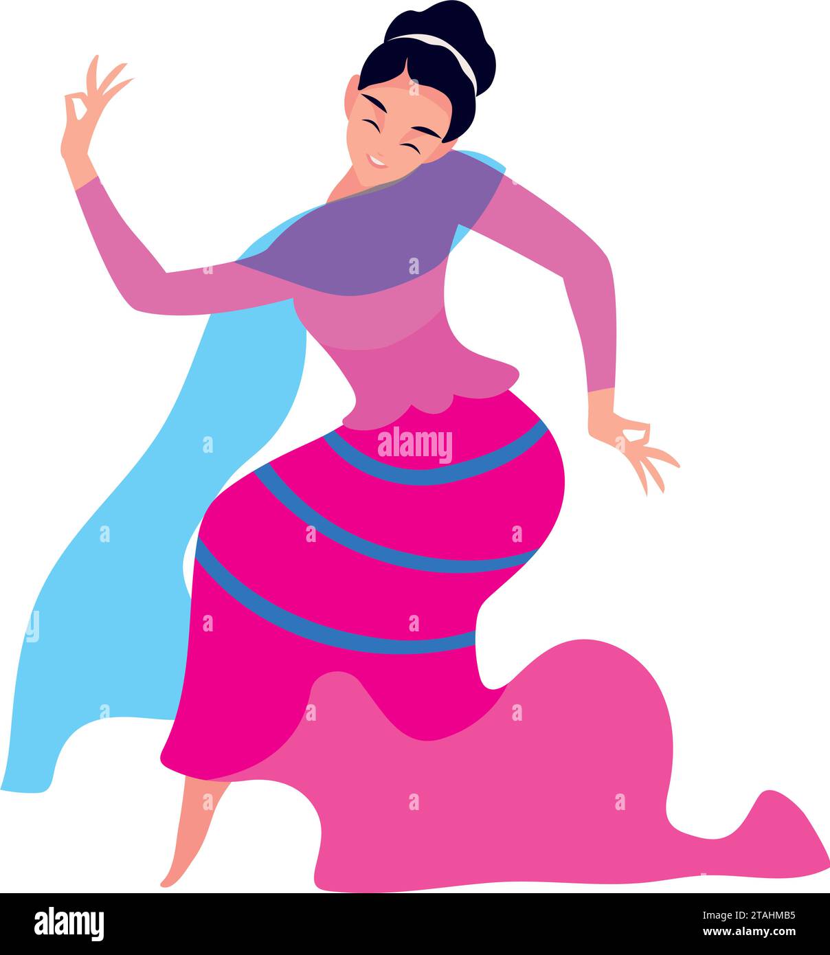 myanmar woman dances music folklore Stock Vector Image & Art - Alamy