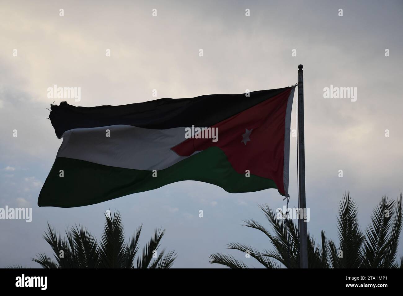 The flag of Jordan, taken in Aqaba Stock Photo - Alamy