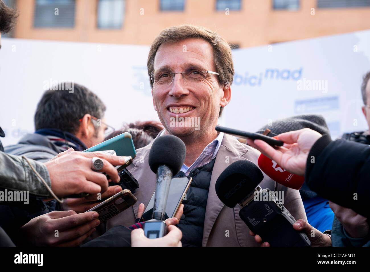 The mayor of Madrid, José Luis Martínez-Almeida, attends to the media ...