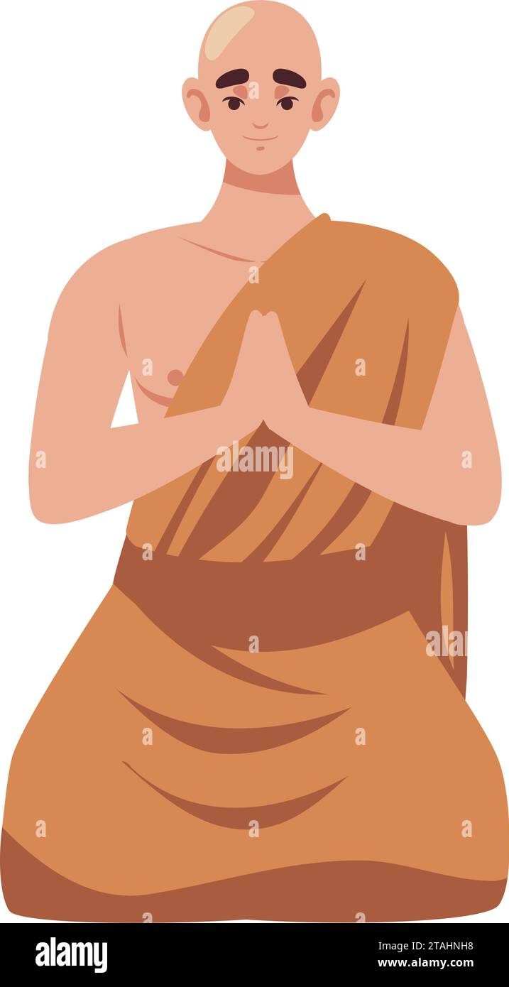 buddhist monk praying Stock Vector Image & Art - Alamy