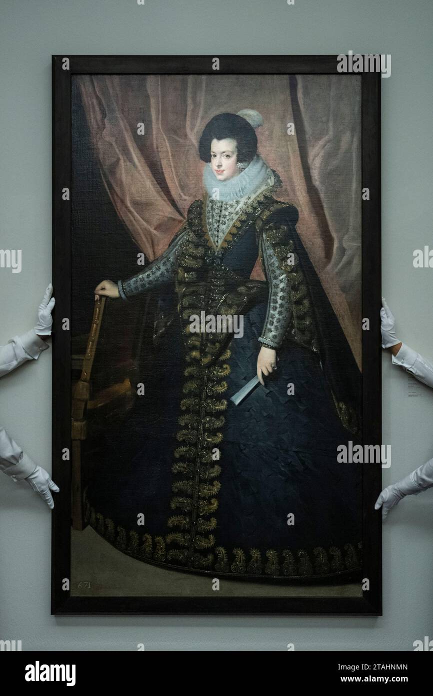 London, UK. 1 December 2023. Technicians present ‘Portrait of Isabel de ...