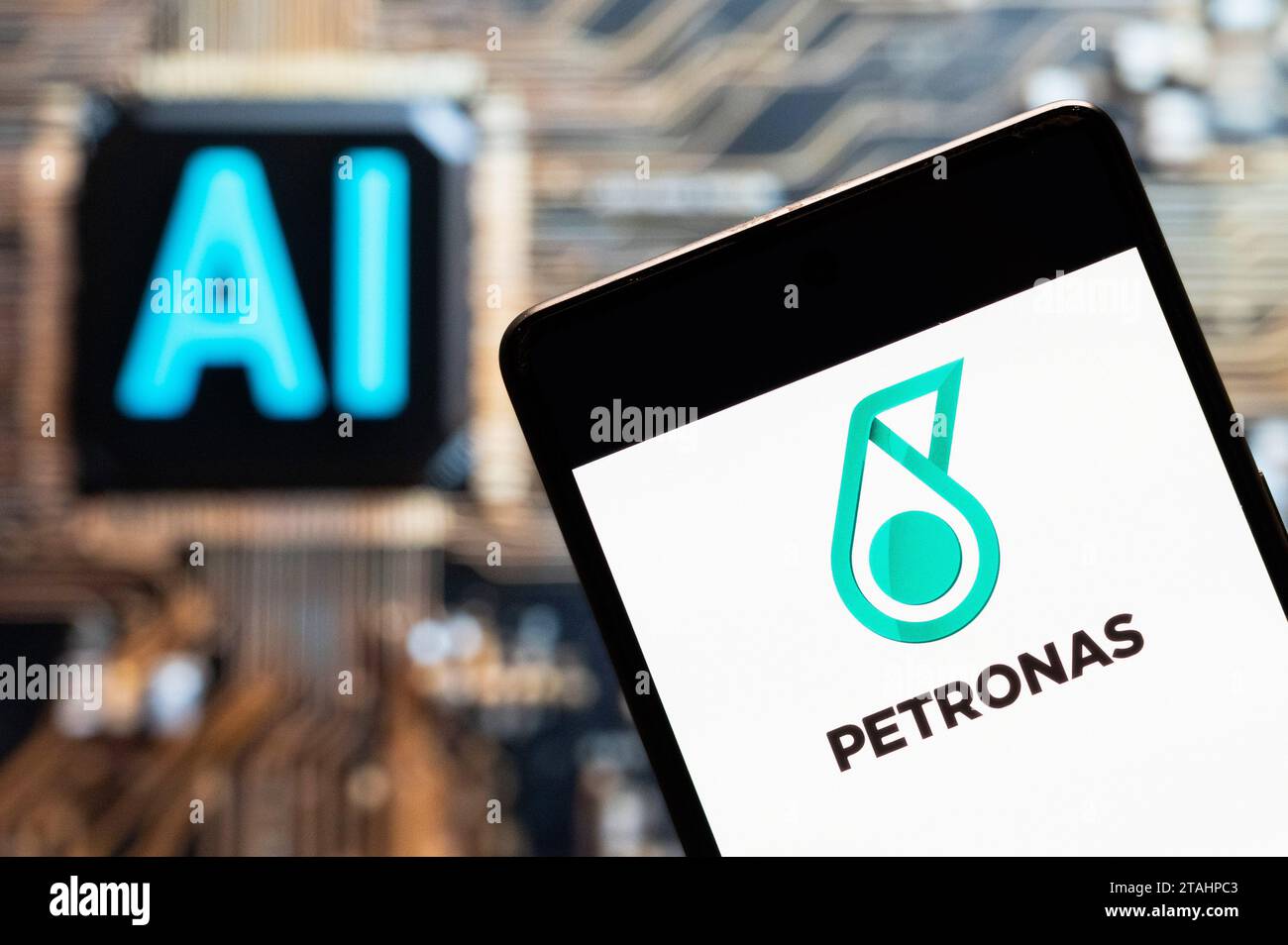In this photo illustration, the Malaysian oil and gas company Petronas ...
