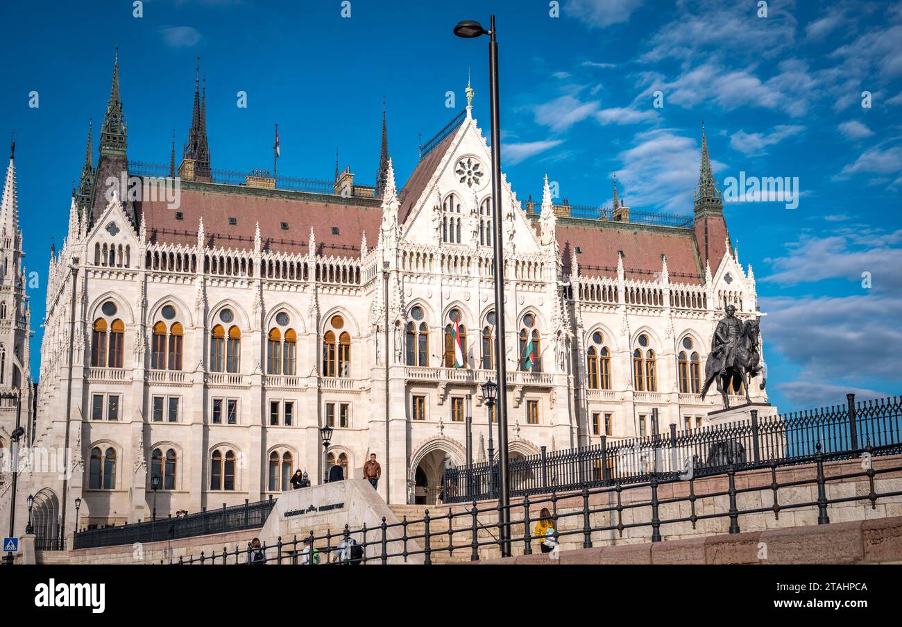 BUDAPEST, HUNGARY - 2 NOVEMBER, 2022: The bronze equestrian statue of ...