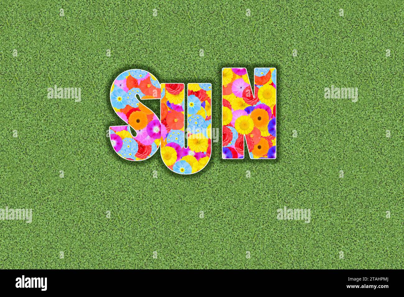 word sun as symbol for clean solar energy Stock Photo - Alamy