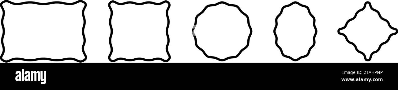 Wave frame icon set Black and White Stock Photos & Images - Alamy