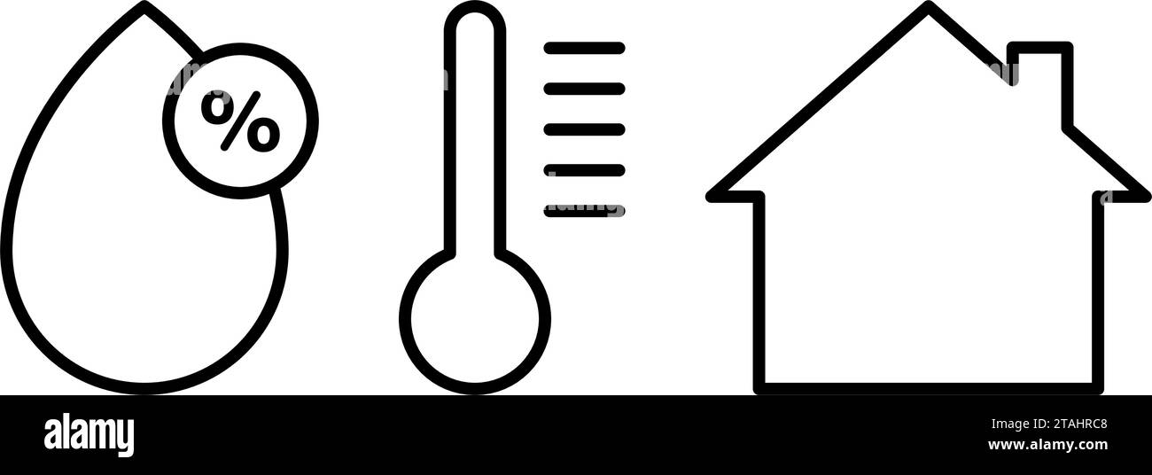 Temperature control house icon set Stock Vector Image & Art - Alamy
