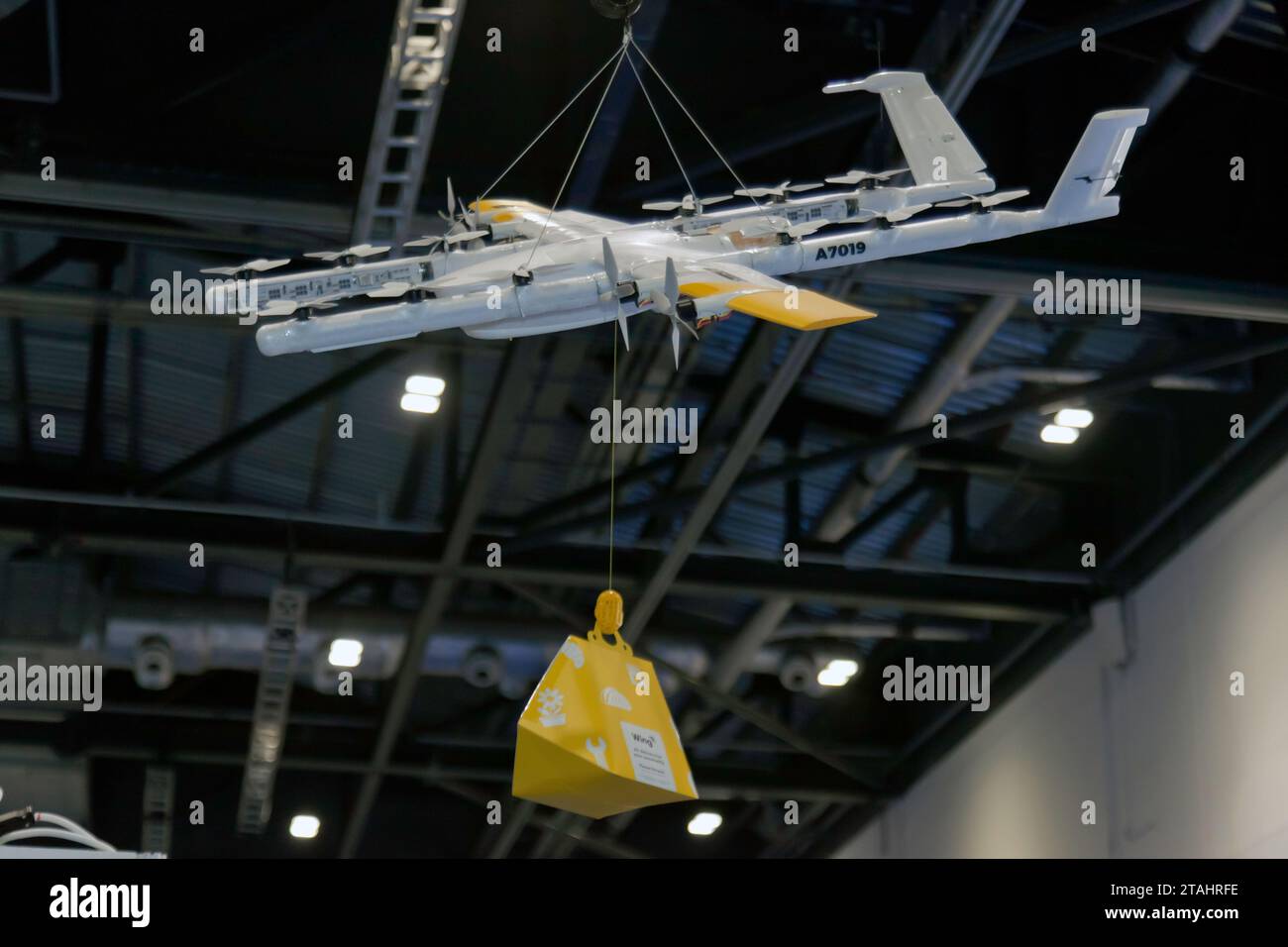 One of the delivery drones operated by the Wing Delivery Network, Wing ...