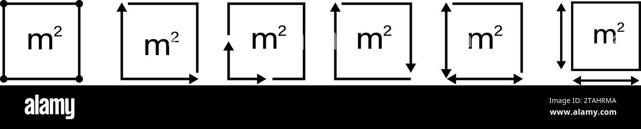 M2 Square meter icon with arrows Stock Vector Image & Art - Alamy