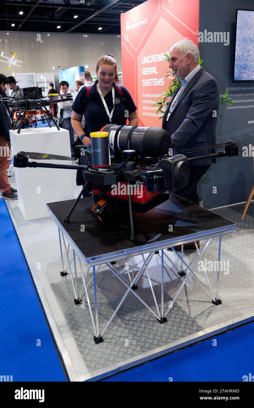 ISS Aerospace's, stand showing their Sensus L, un-crewed Aerial Systems ...