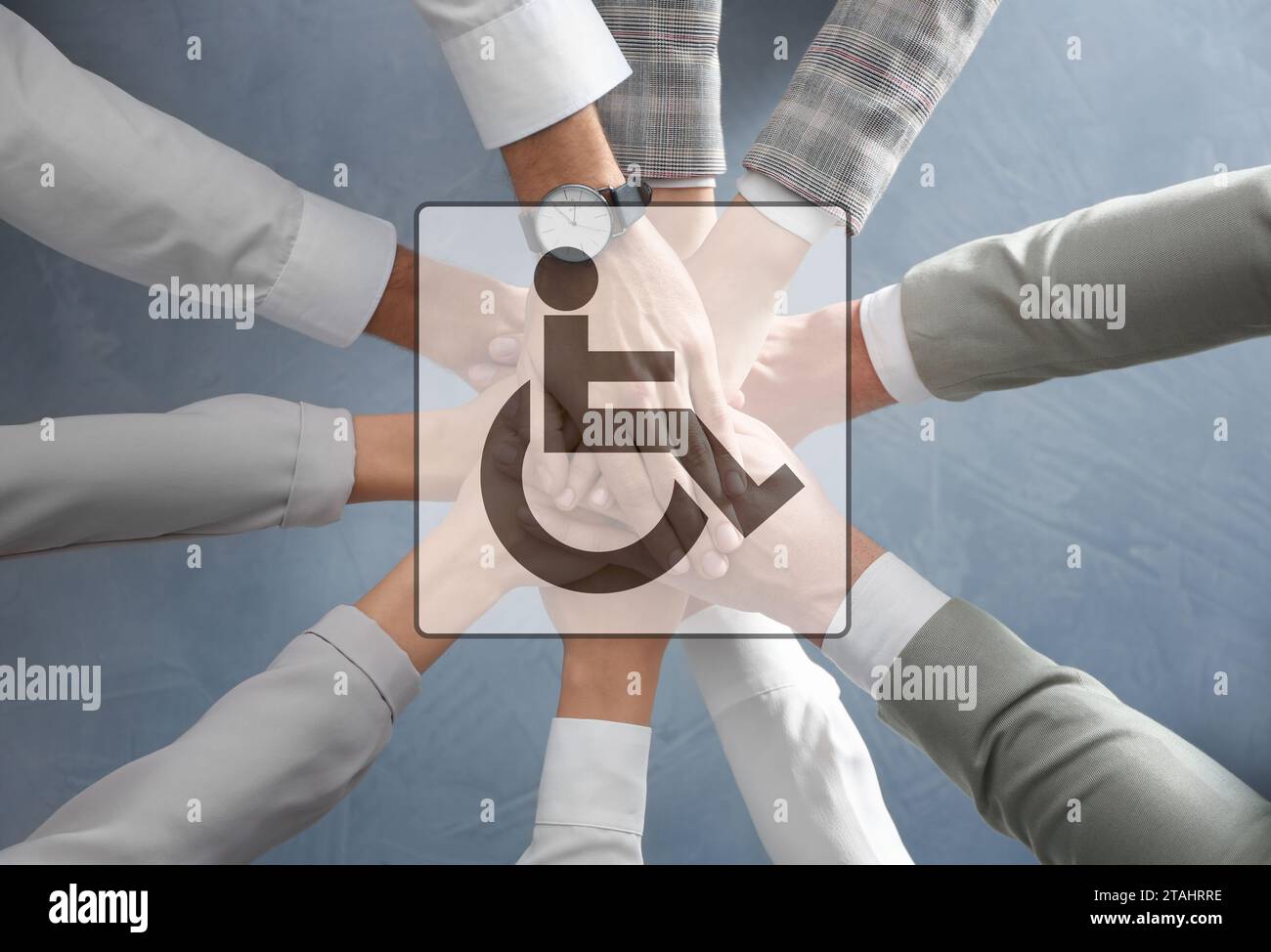 Inclusive workplace culture. International symbol of access. People ...