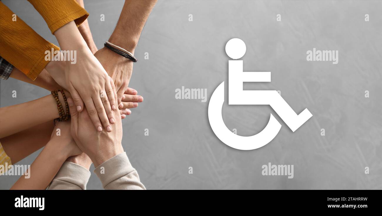 Inclusive workplace culture, banner design. International symbol of ...