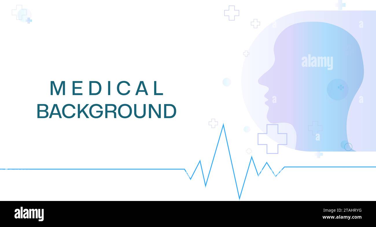 Medical molecular background with medical elements, cardiogram ...