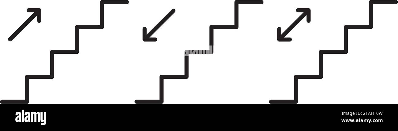 Stairs icon set with arrows Stock Vector Image & Art - Alamy