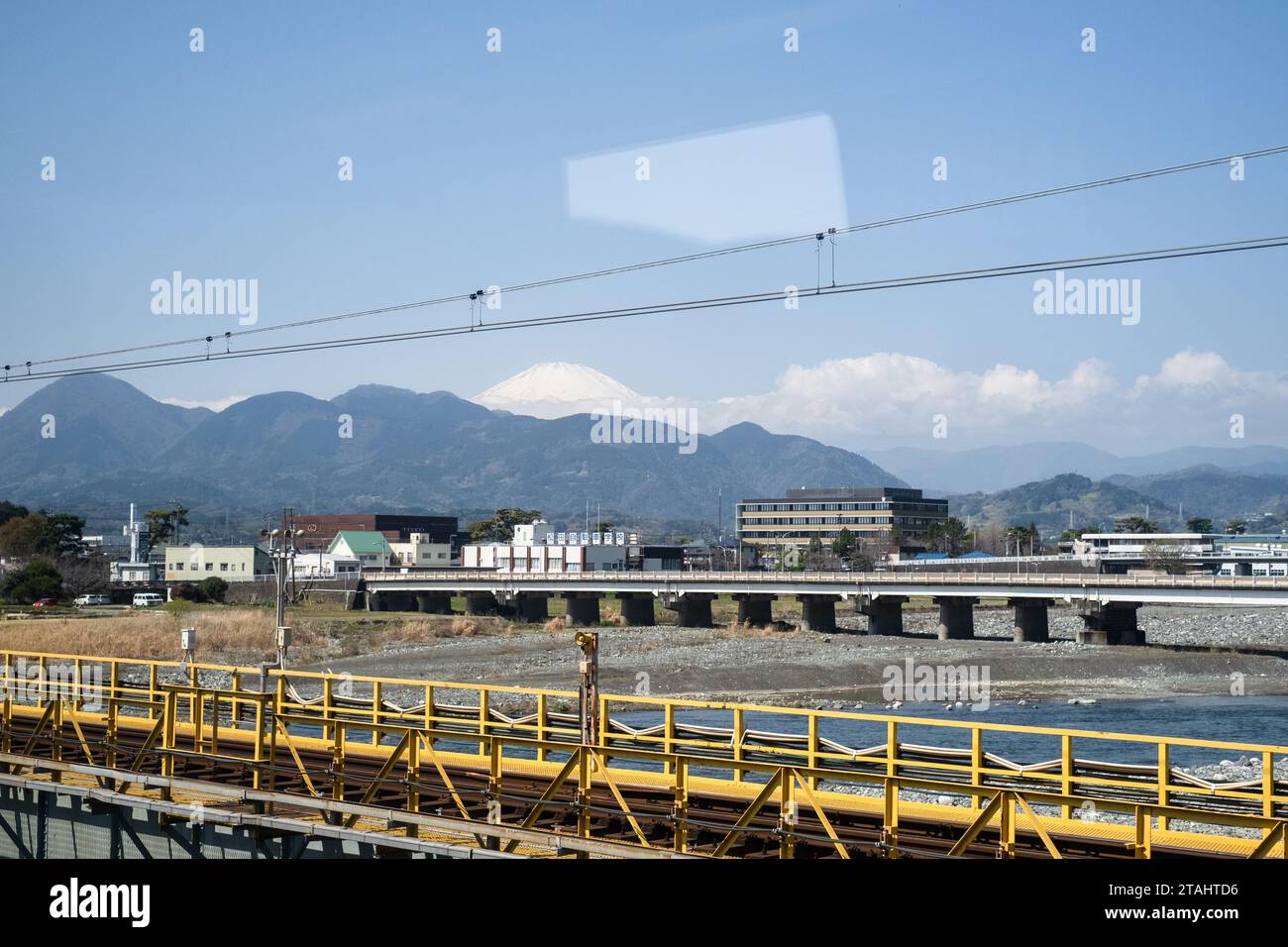 View of Mount Fuji from the window of the train (Limited Express ...