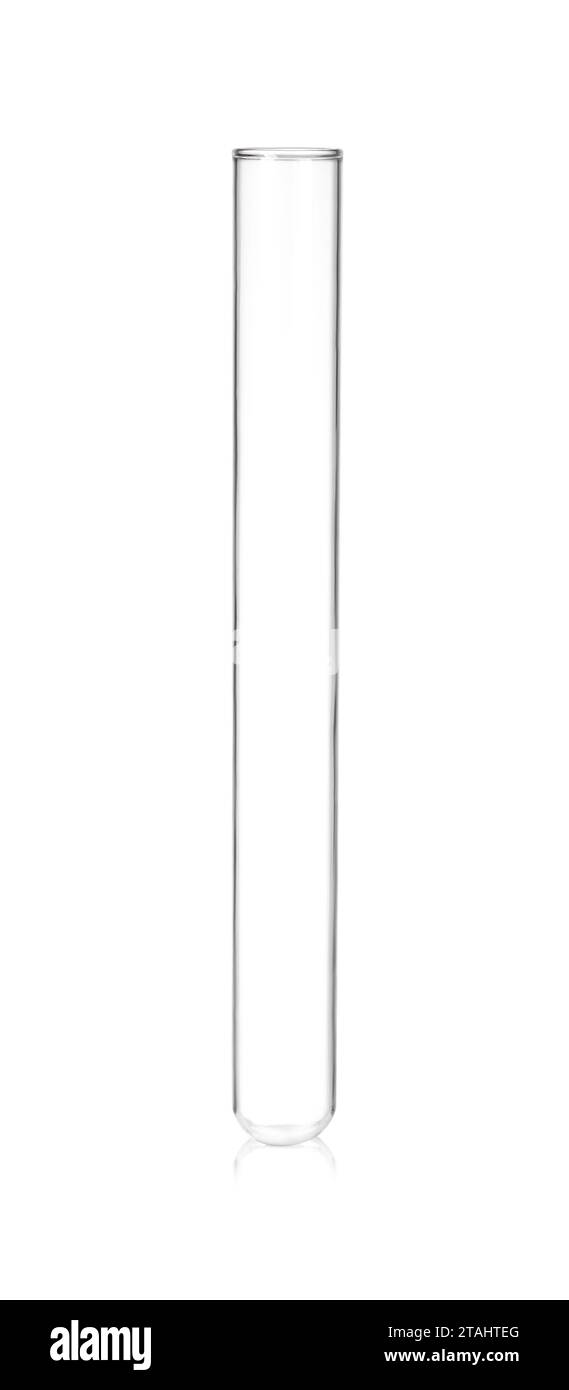 Empty glass test tube isolated on white Stock Photo - Alamy