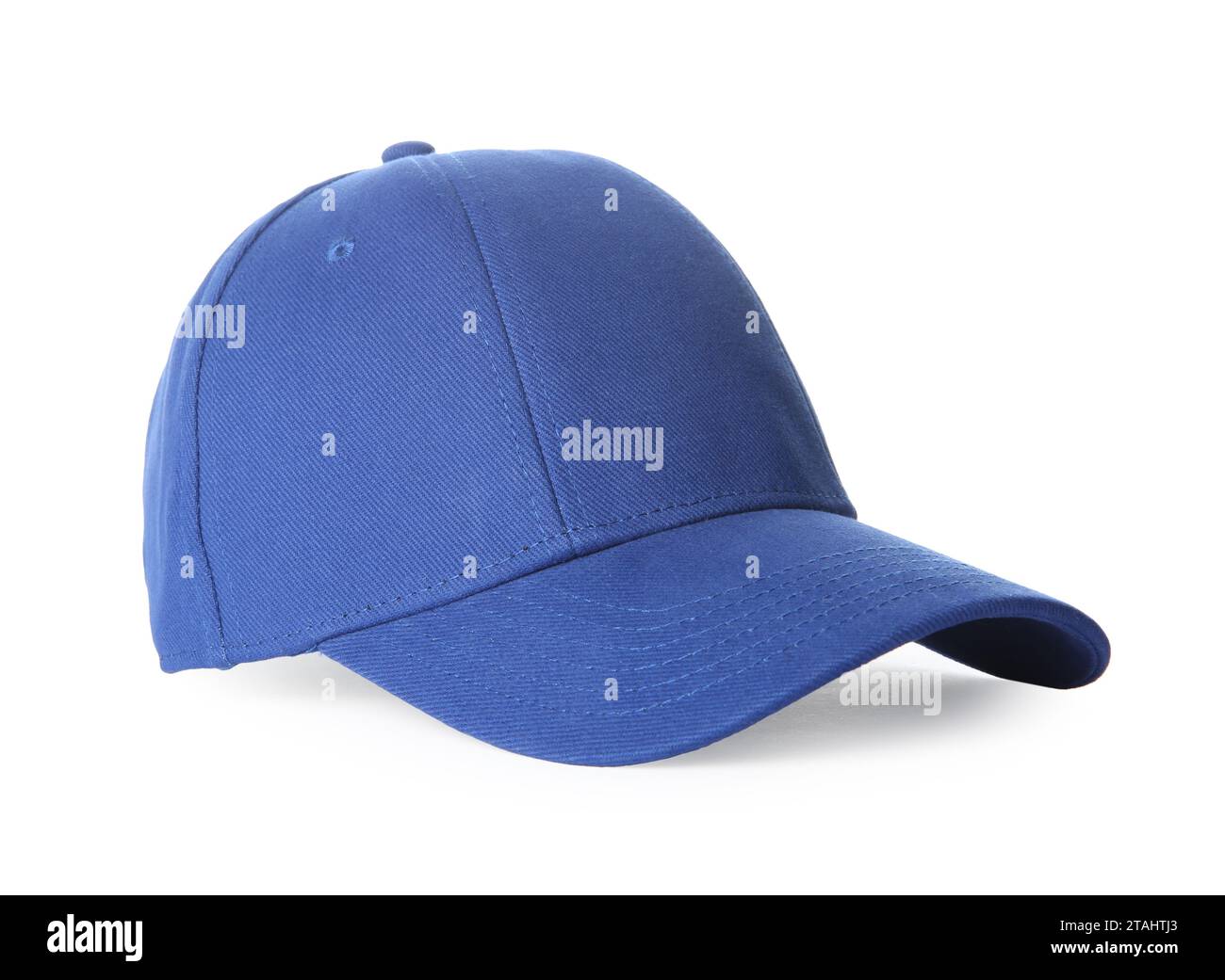 Stylish blue baseball cap isolated on white Stock Photo - Alamy