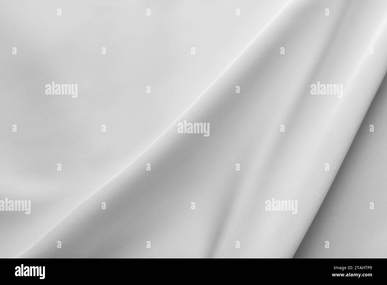 Texture of white silk ripple fabric as background, top view Stock Photo ...