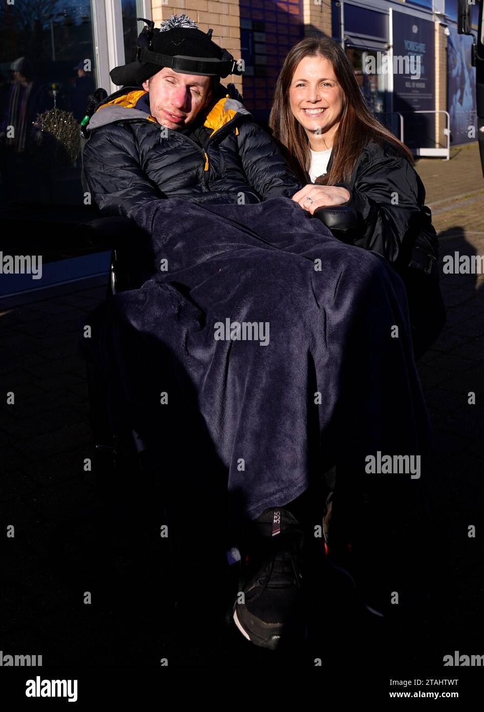 Rob Burrow and wife Lindsey Burrow during day one of 7 in 7 in 7 ...