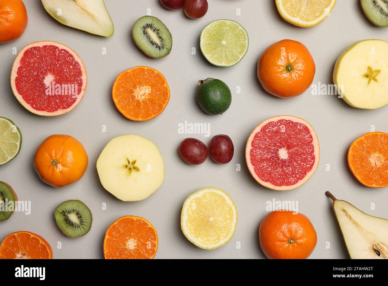 Different fruits on gray hi-res stock photography and images - Alamy