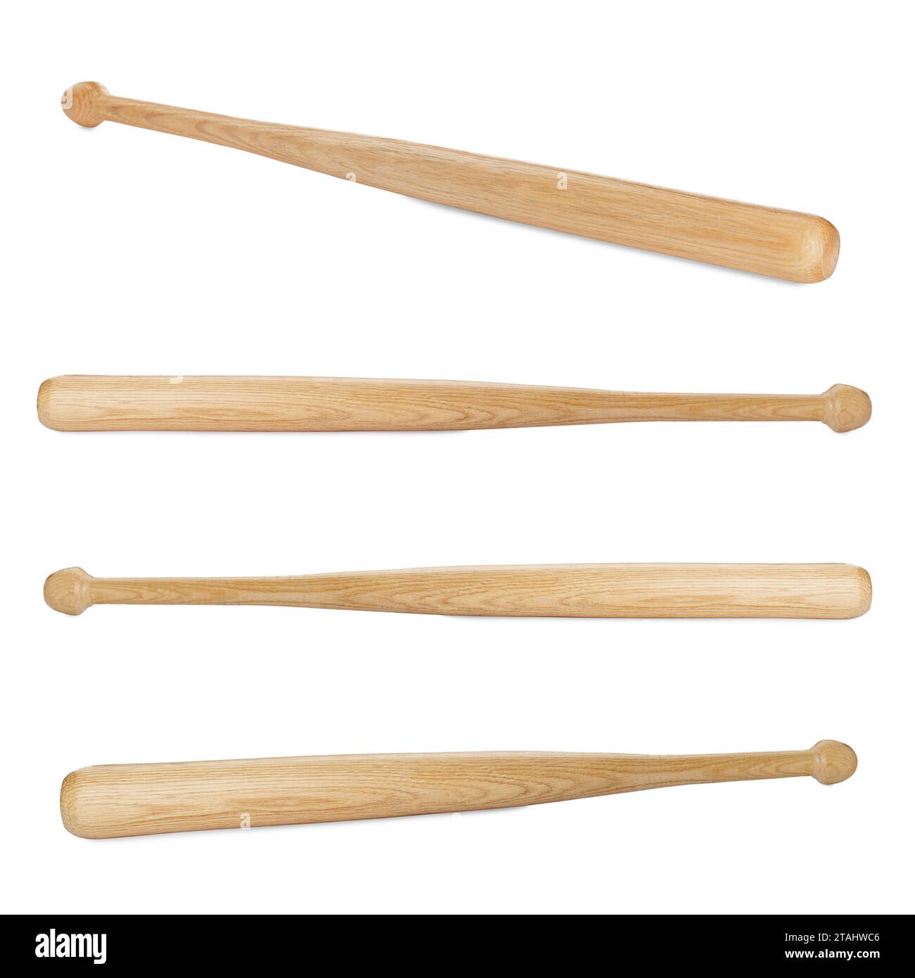 Many different wooden baseball bats isolated on white, set Stock Photo ...