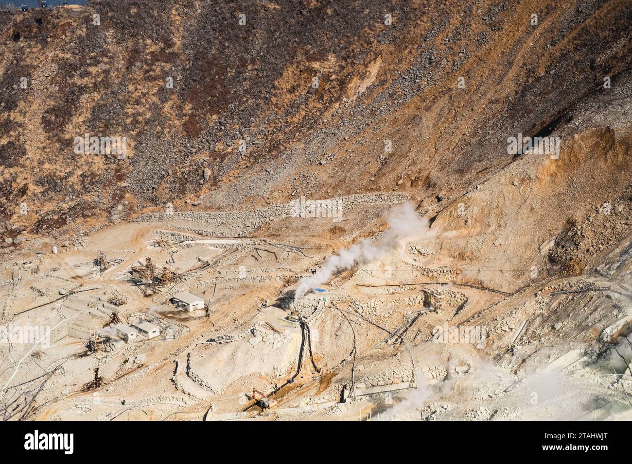 Active sulphur vents, Owakudani, Hakone, Japan Stock Photo - Alamy