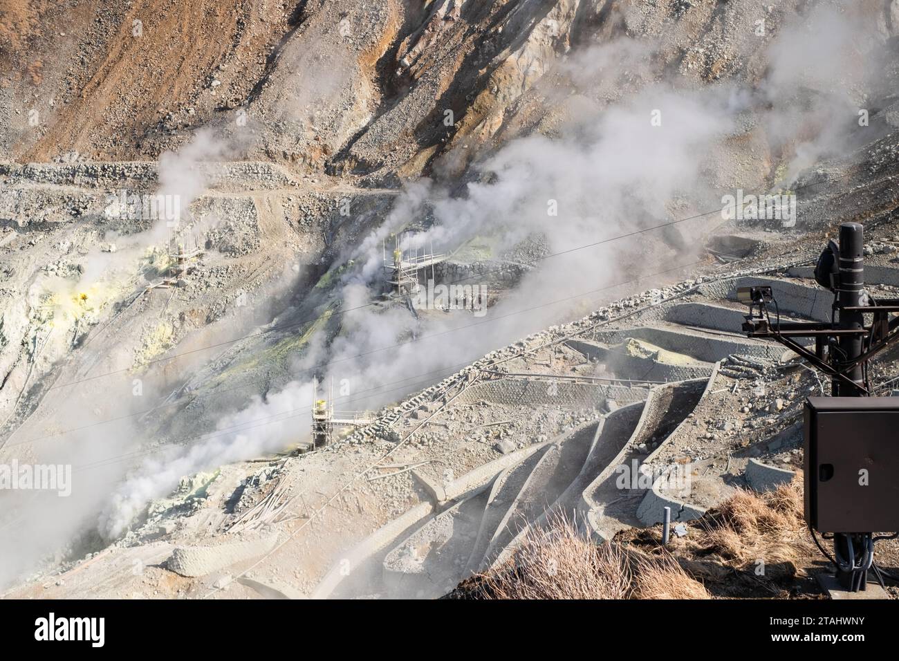 Active sulphur vents, Owakudani, Hakone, Japan Stock Photo - Alamy