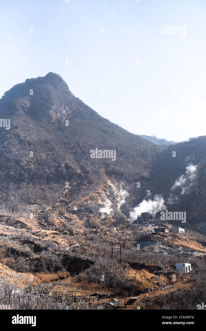 Active sulphur vents, Owakudani, Hakone, Japan Stock Photo - Alamy