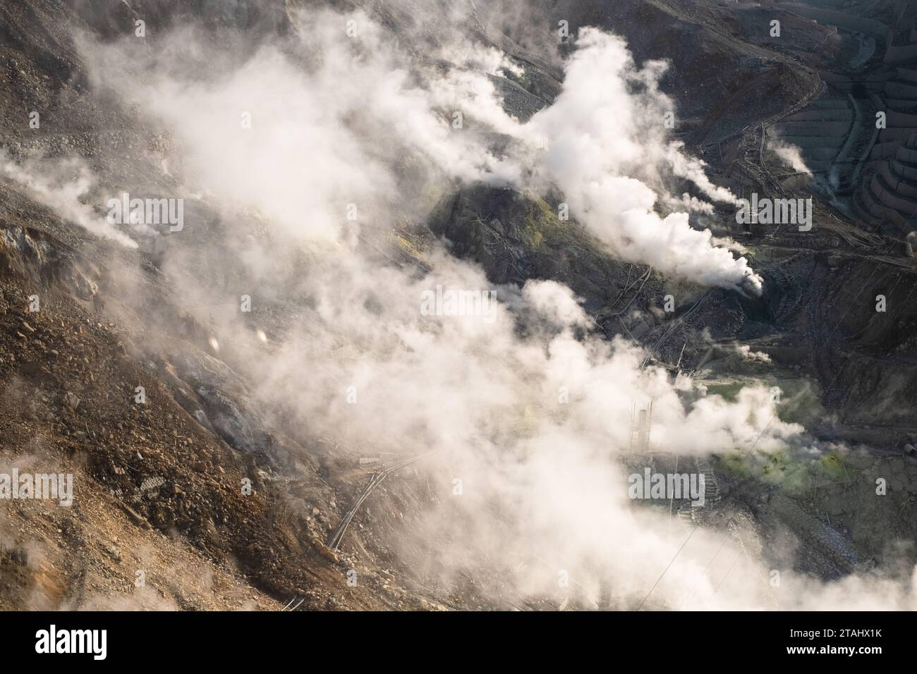 Active sulphur vents, Owakudani, Hakone, Japan Stock Photo - Alamy