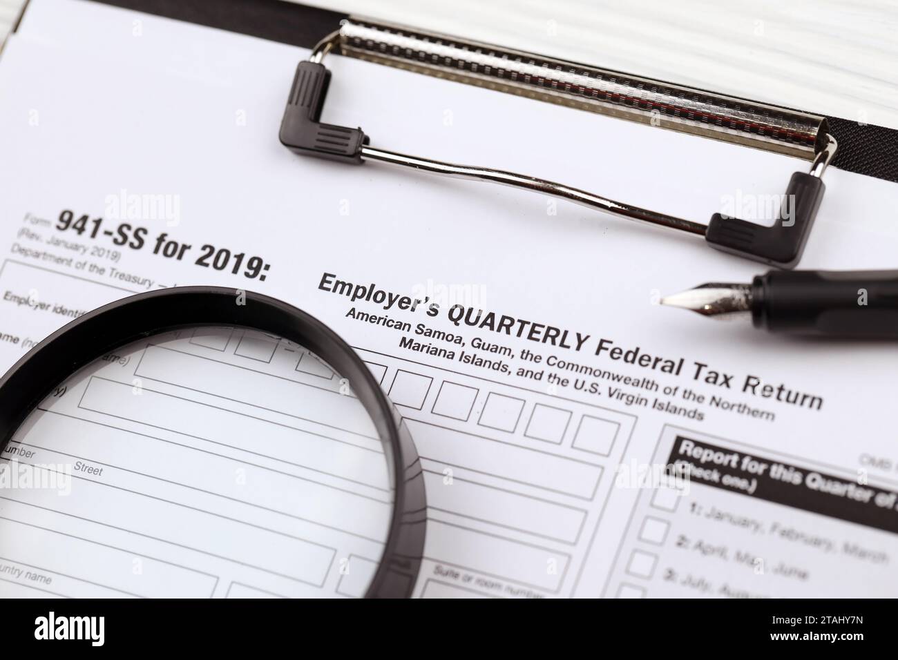 IRS Form 941-SS Employer's quarterly federal tax return blank on A4 ...