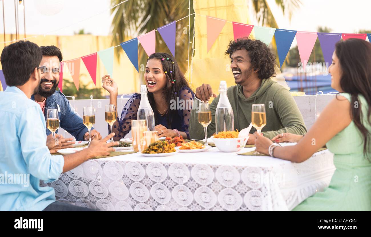 Indian young friends birthday celebration hi-res stock photography and ...
