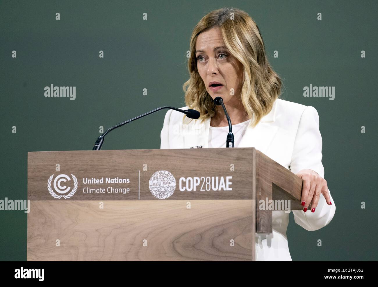 Italian Prime Minister Giorgia Meloni addresses the Transforming Food ...