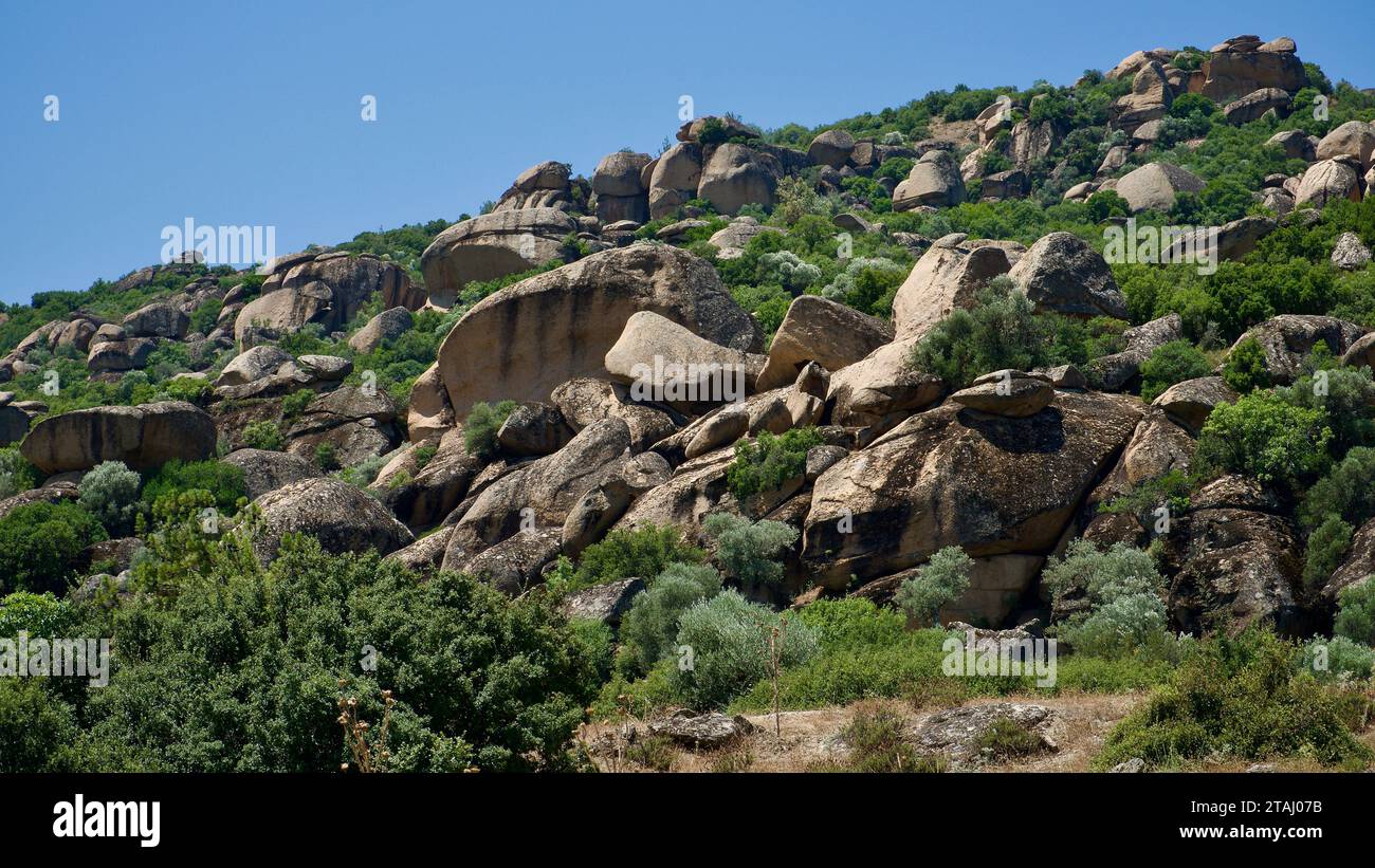 Lime rock formations on the Aegean coast in western Turkey. Volcanic ...