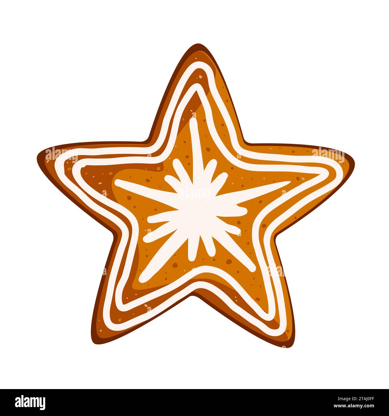 Christmas star shape gingerbread cookie isolated on white background ...