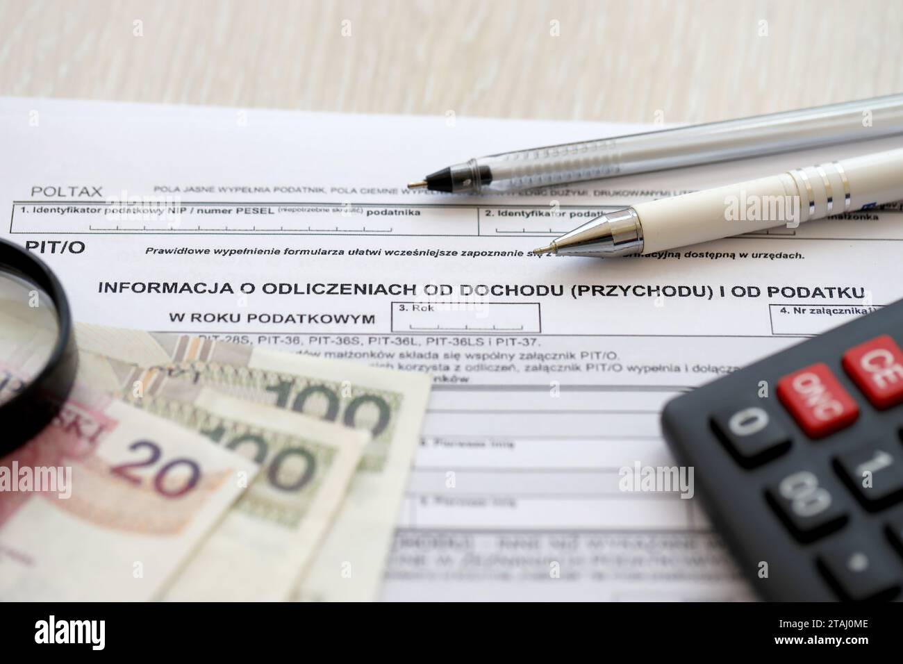 Information about deductions from income and tax, PIT-O form on ...