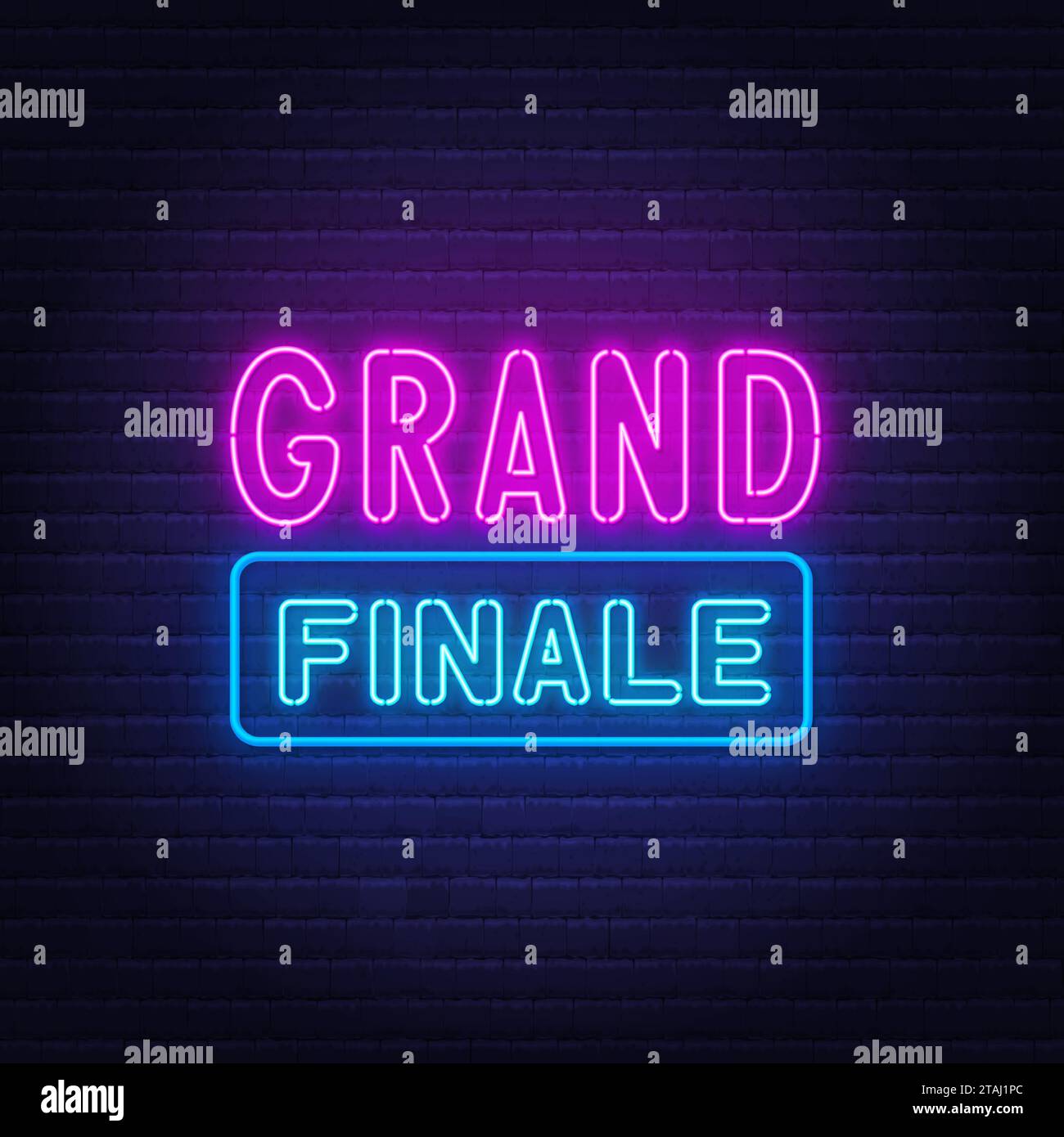 Grand Finale neon sign on brick wall background Stock Vector Image ...