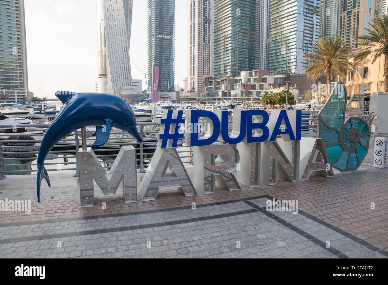 Dubai Marina sign, UAE Stock Photo - Alamy