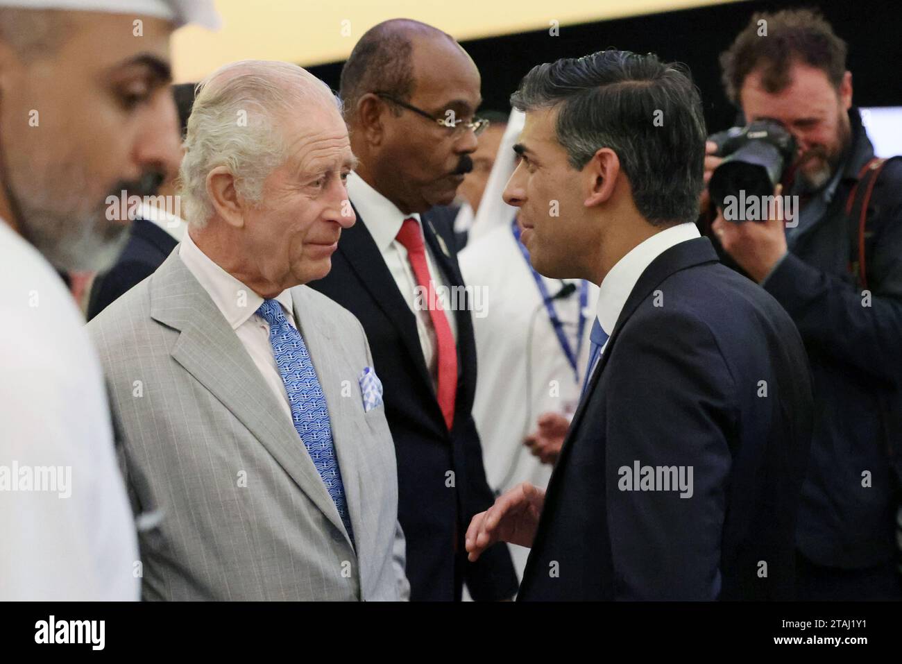 King Charles III (left) speaks with Prime Minister Rishi Sunak as they ...