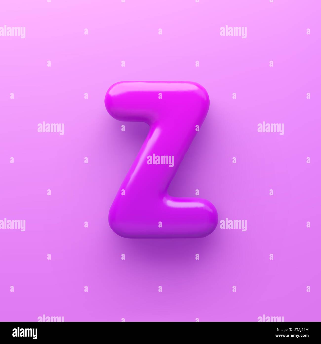 3D Purple letter Z with a glossy surface on a purple background Stock ...