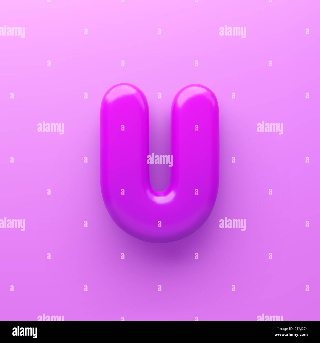 3D Purple letter U with a glossy surface on a purple background Stock ...