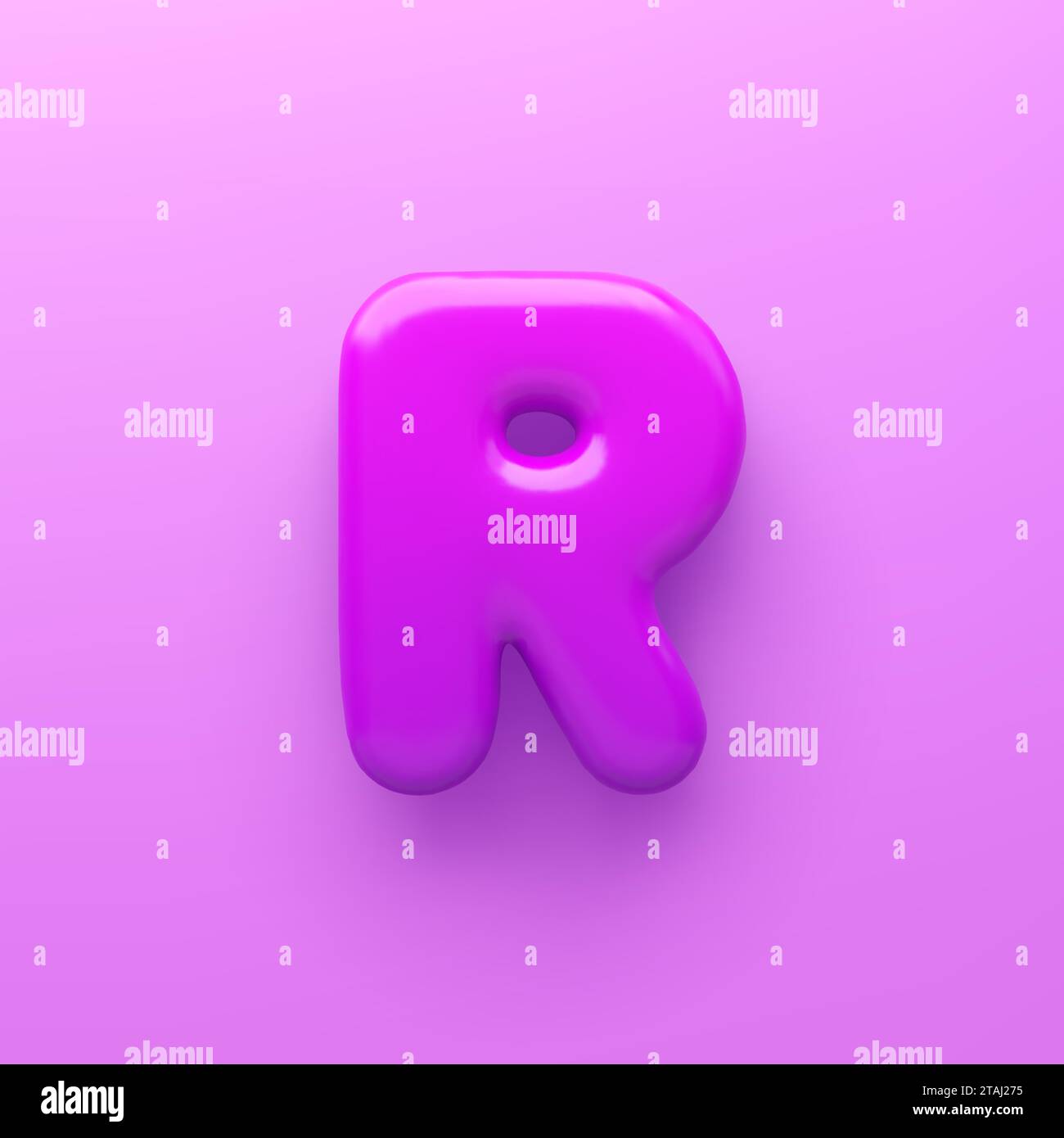 3D Purple letter R with a glossy surface on a purple background Stock ...