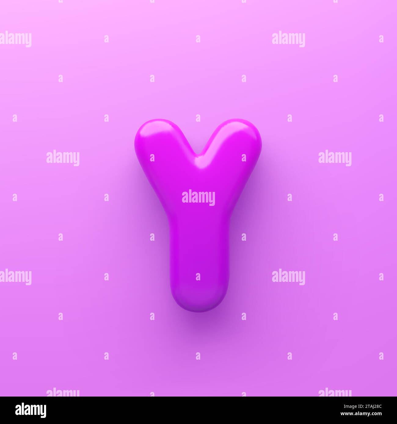 3D Purple letter Y with a glossy surface on a purple background Stock ...