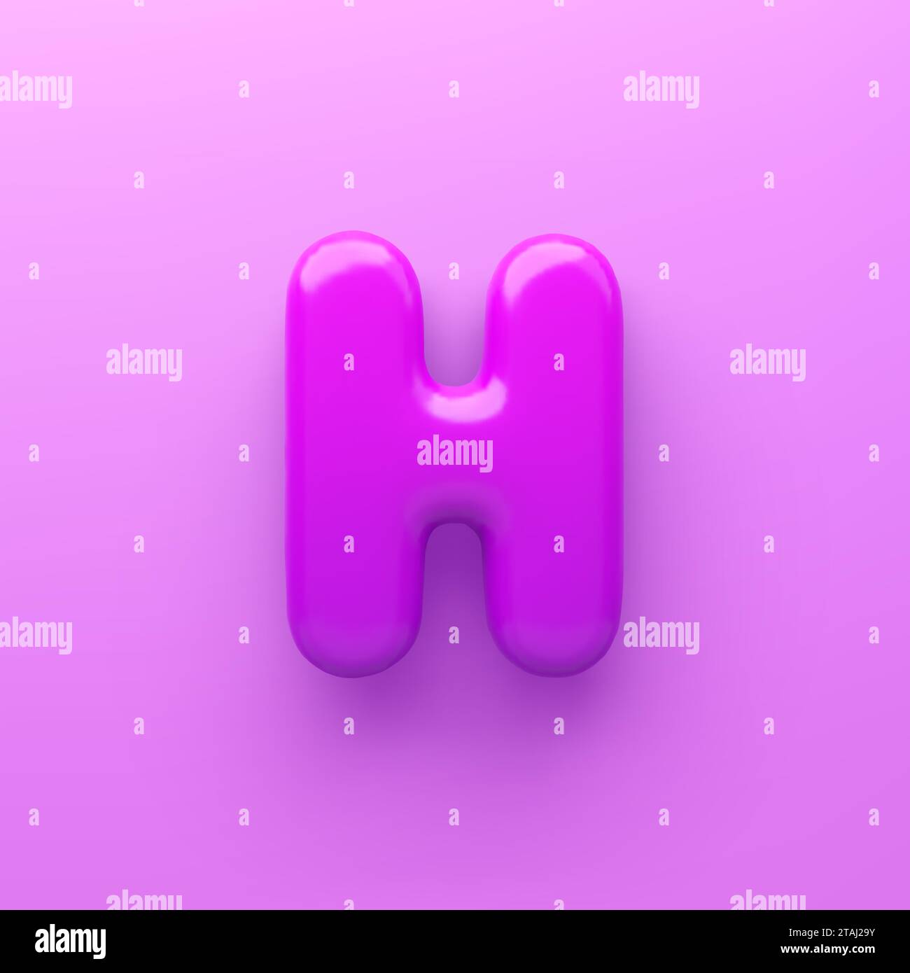 3D Purple letter H with a glossy surface on a purple background Stock ...