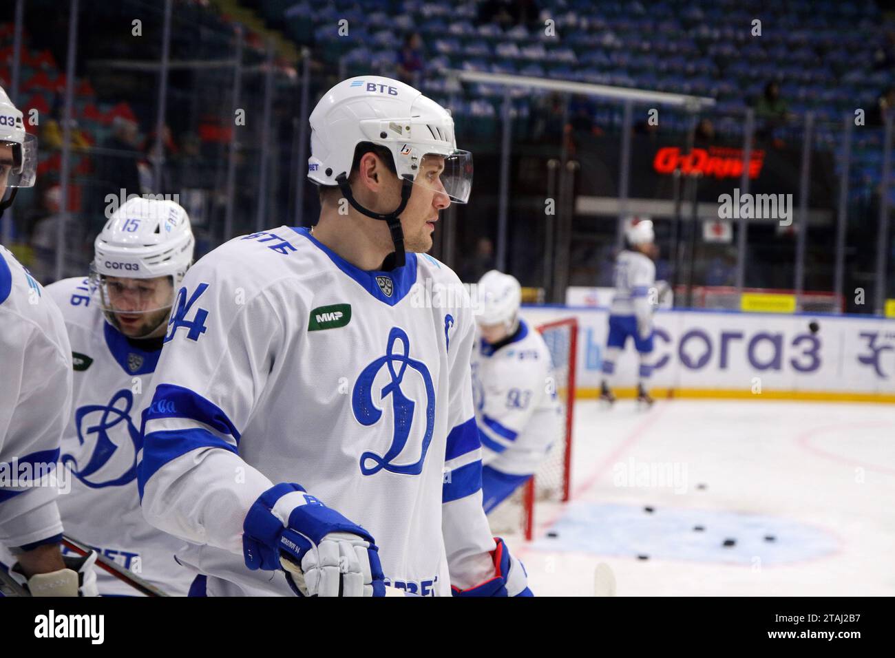 Dynamo Hockey Club player, Andrei Mironov (94) seen in action during ...