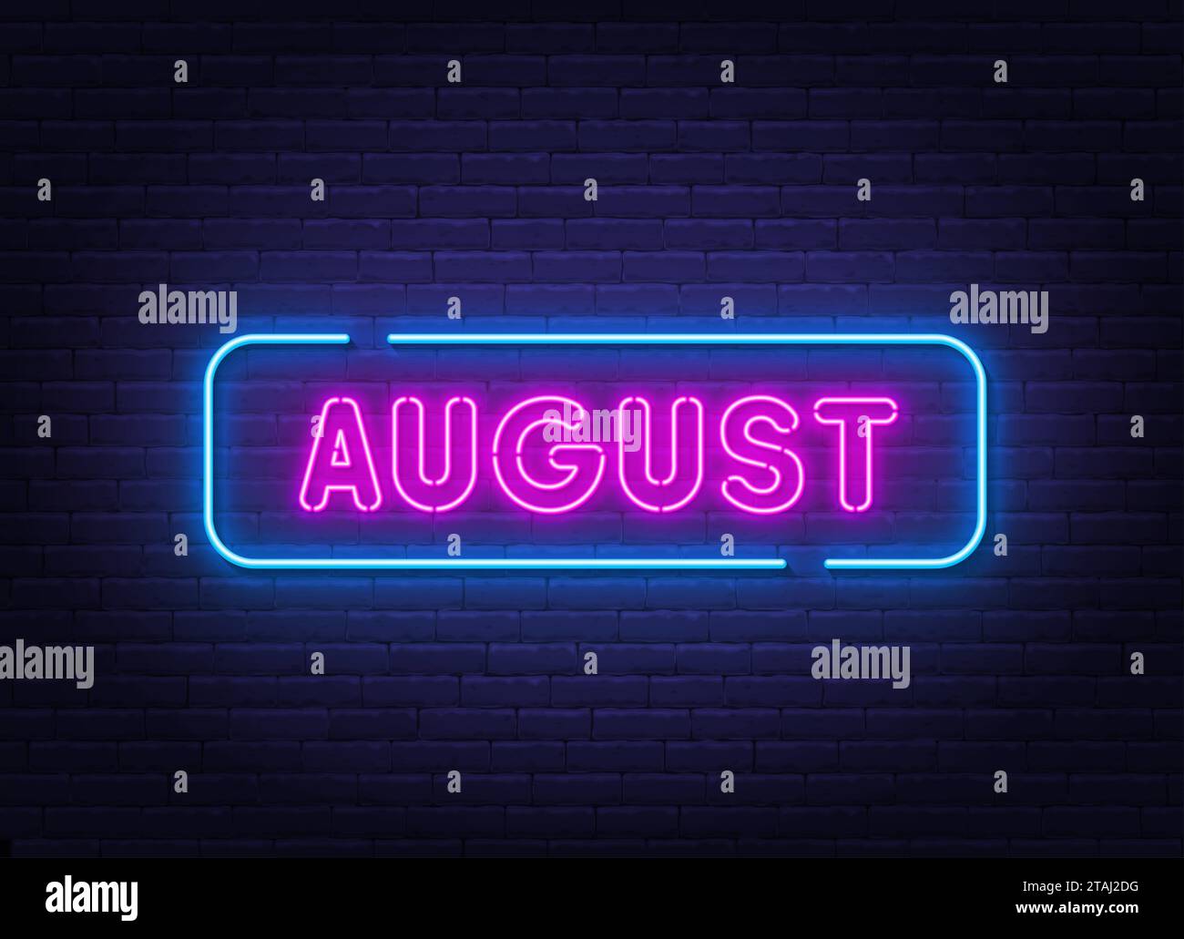August neon neon sign on brick wall background Stock Vector Image & Art ...