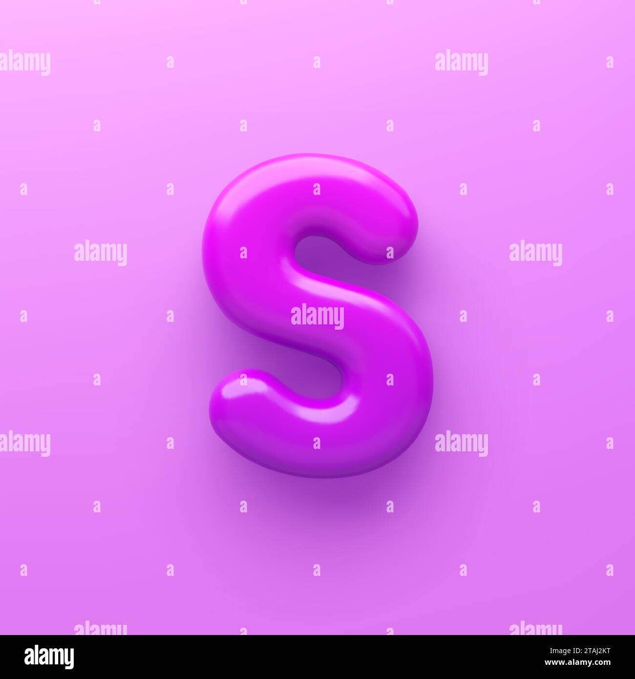 3D Purple letter S with a glossy surface on a purple background Stock ...