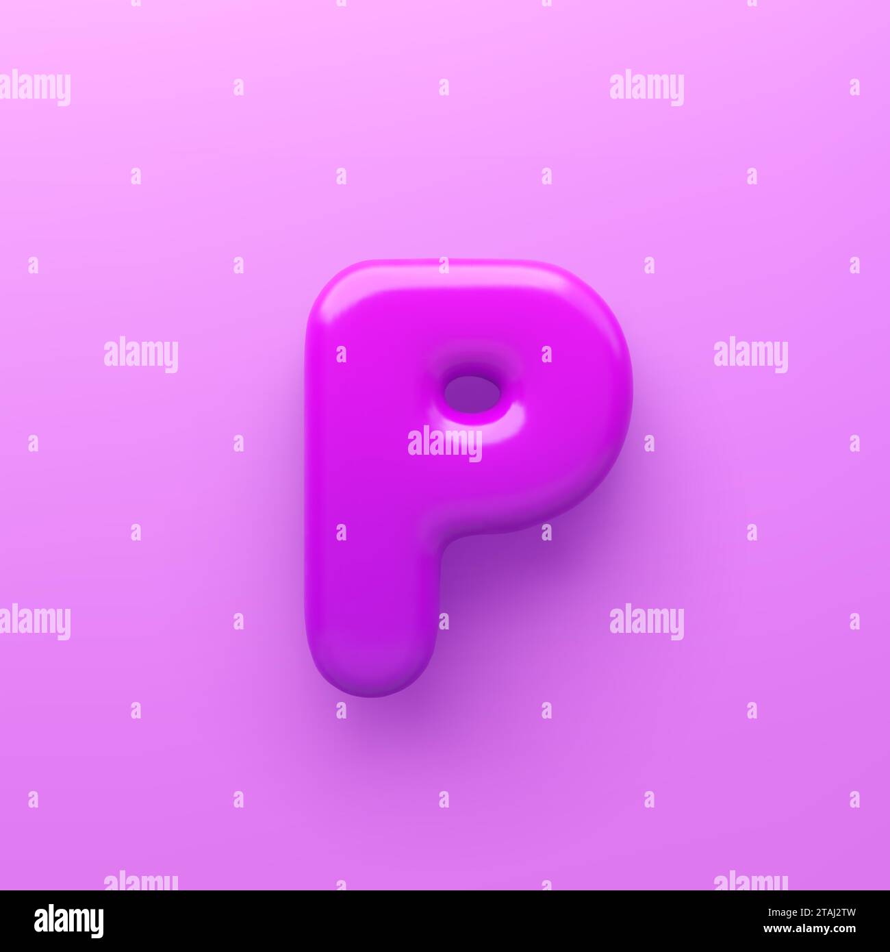 3D Purple letter P with a glossy surface on a purple background Stock ...
